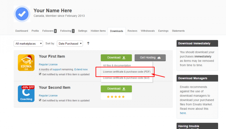 How To Get My Envato Purchase Code? (2025) - ThimPress