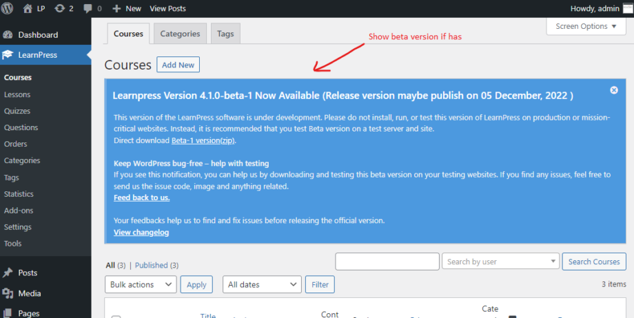 WordPress LMS Plugin: LearnPress v4.1.7.3.2 Update