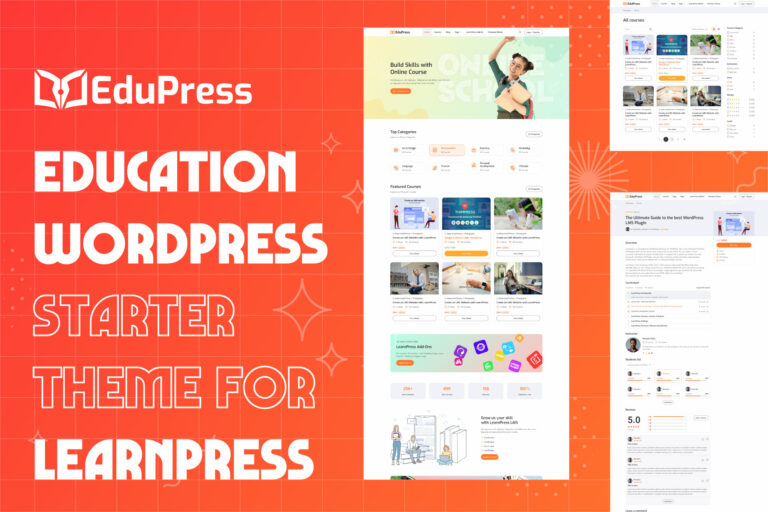 FREE Education WordPress Theme Starter for LearnPress