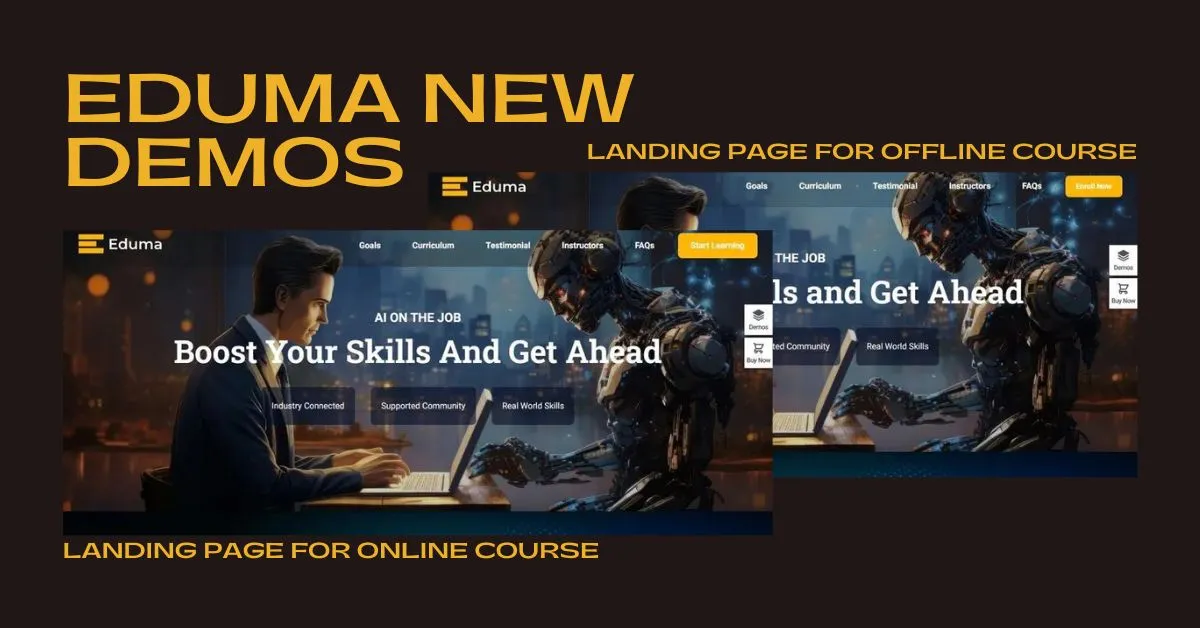 Eduma Offline and Online Course Landing Pages: Features